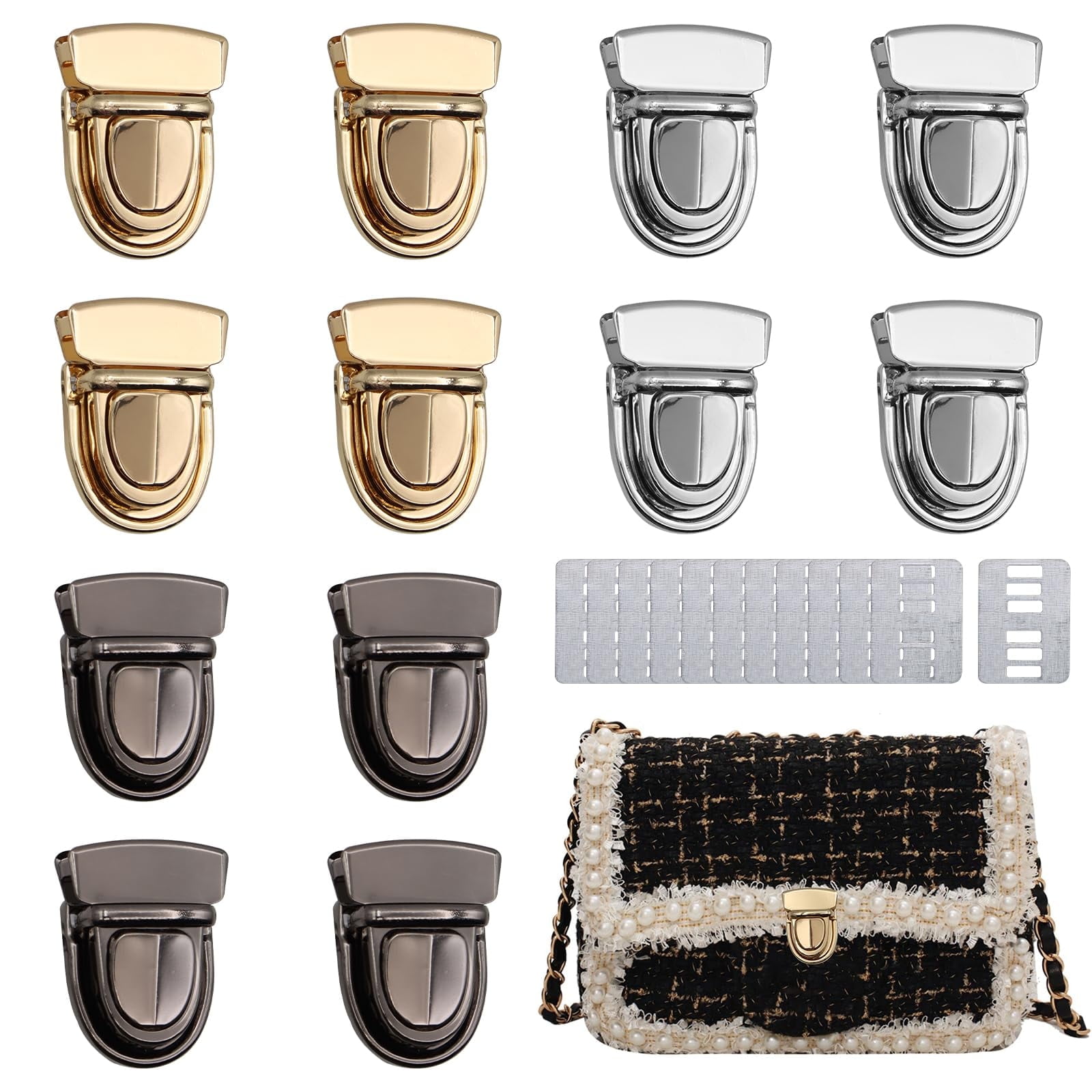 GIRACOA 12 PCS Purse Twisting Turn Locks Leathercraft Buckle Purse ...