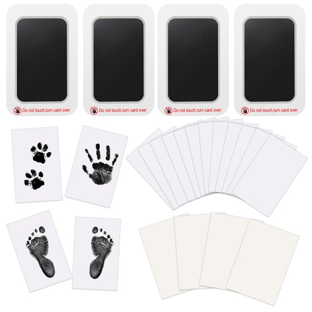 GIRACOA 4 Pieces Newborn Baby Handprints Ink Pad, Baby Ink Pad with 12 ...