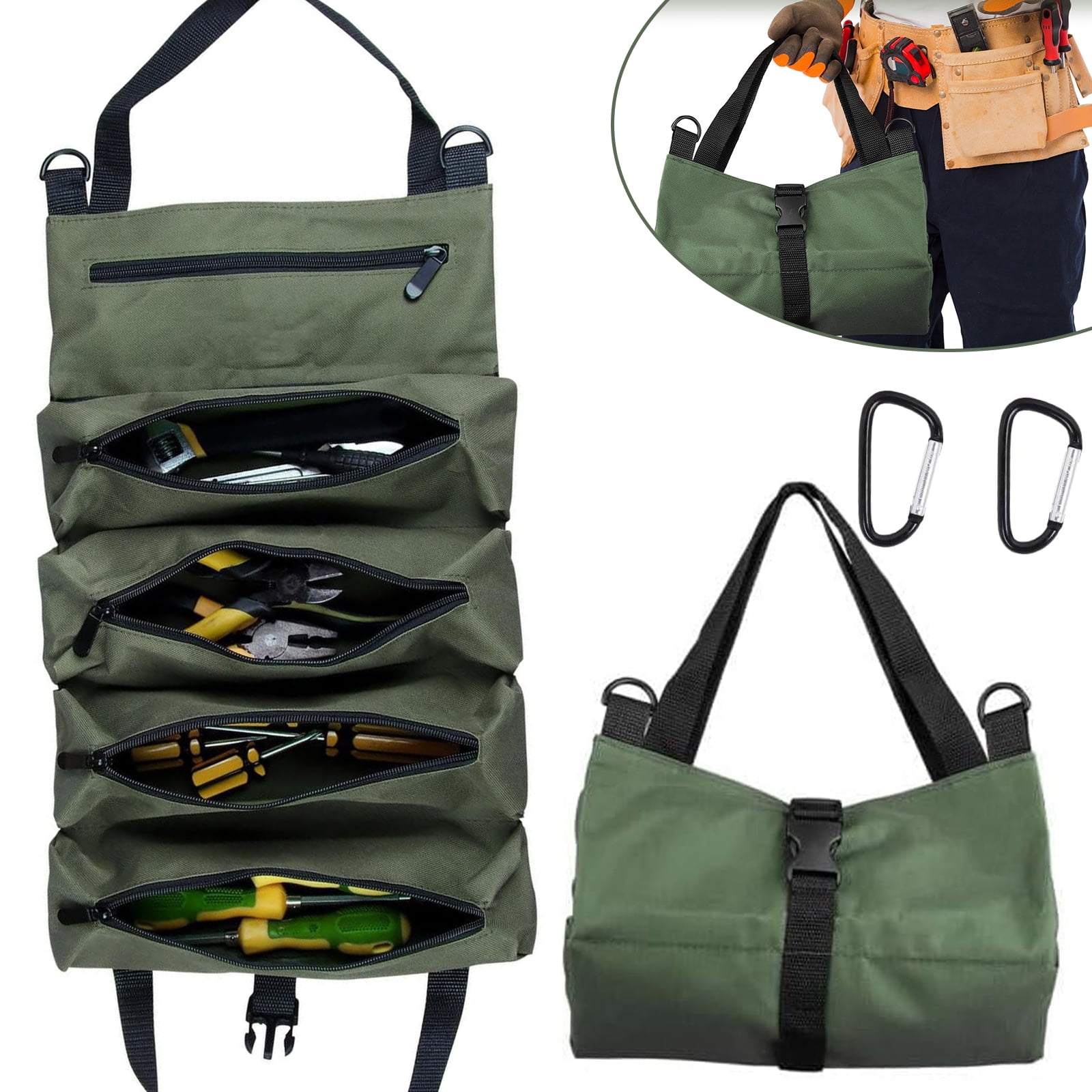 GIRACOA Tool Bag, Roll Up Bag Tool Bag Organiser, Heavy Duty Roll Up ...