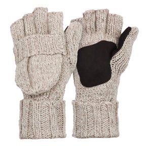 Cooplus Winter Wool Mittens, Fingerless Convertible Gloves, Warm ...