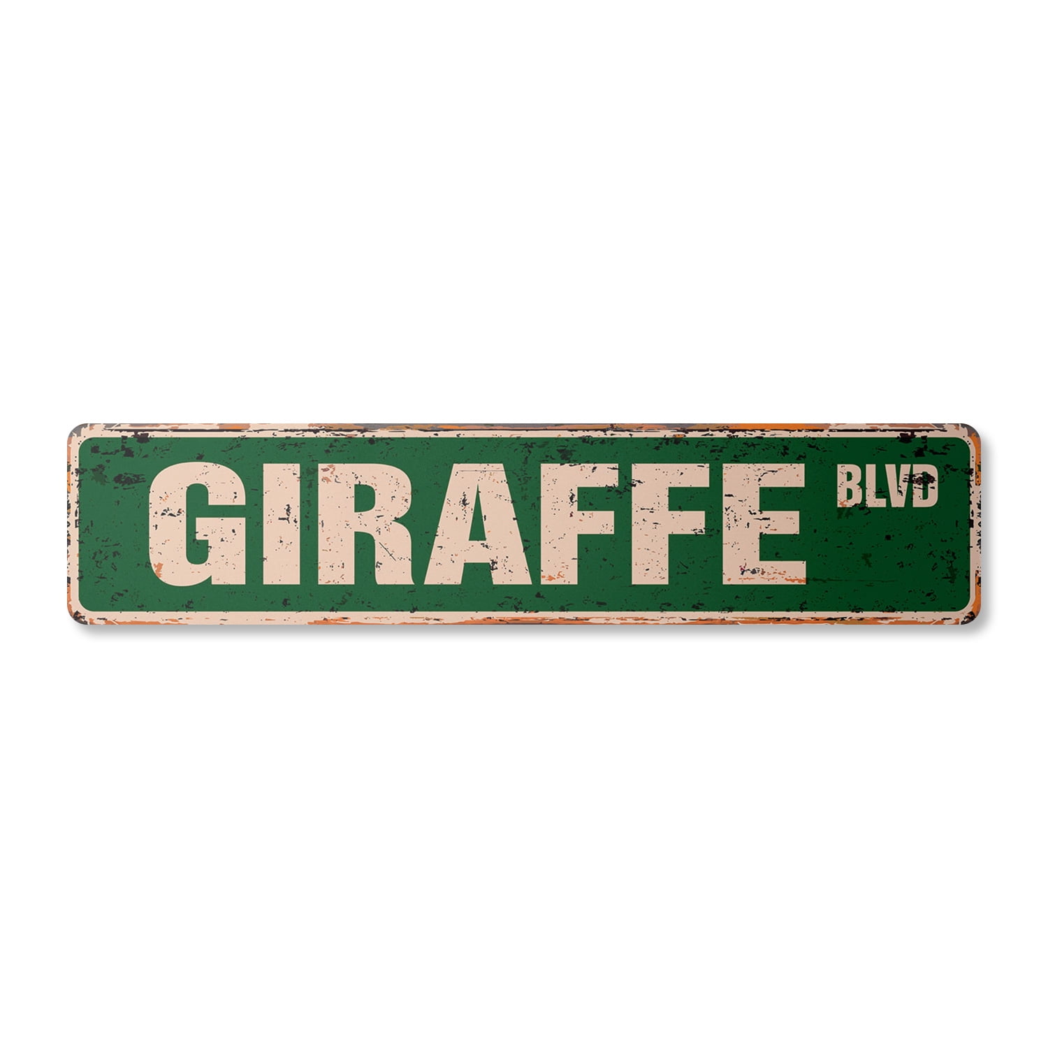 GIRAFFE Vintage Aluminum Street Sign giraffes lover print art new ...