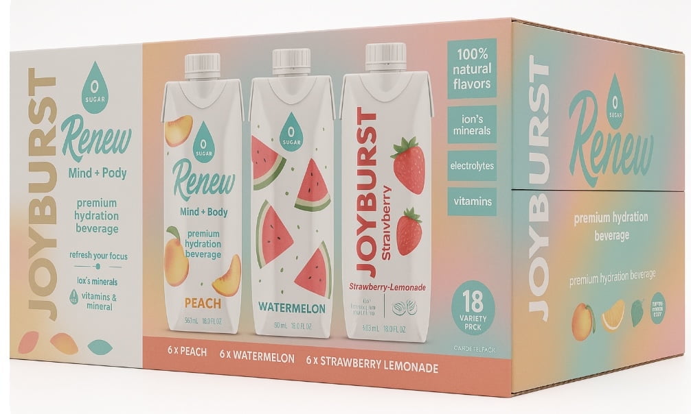 Girl Scouts Joyburst Renew Hydration, 18 ct Variety Pack, Peach ...