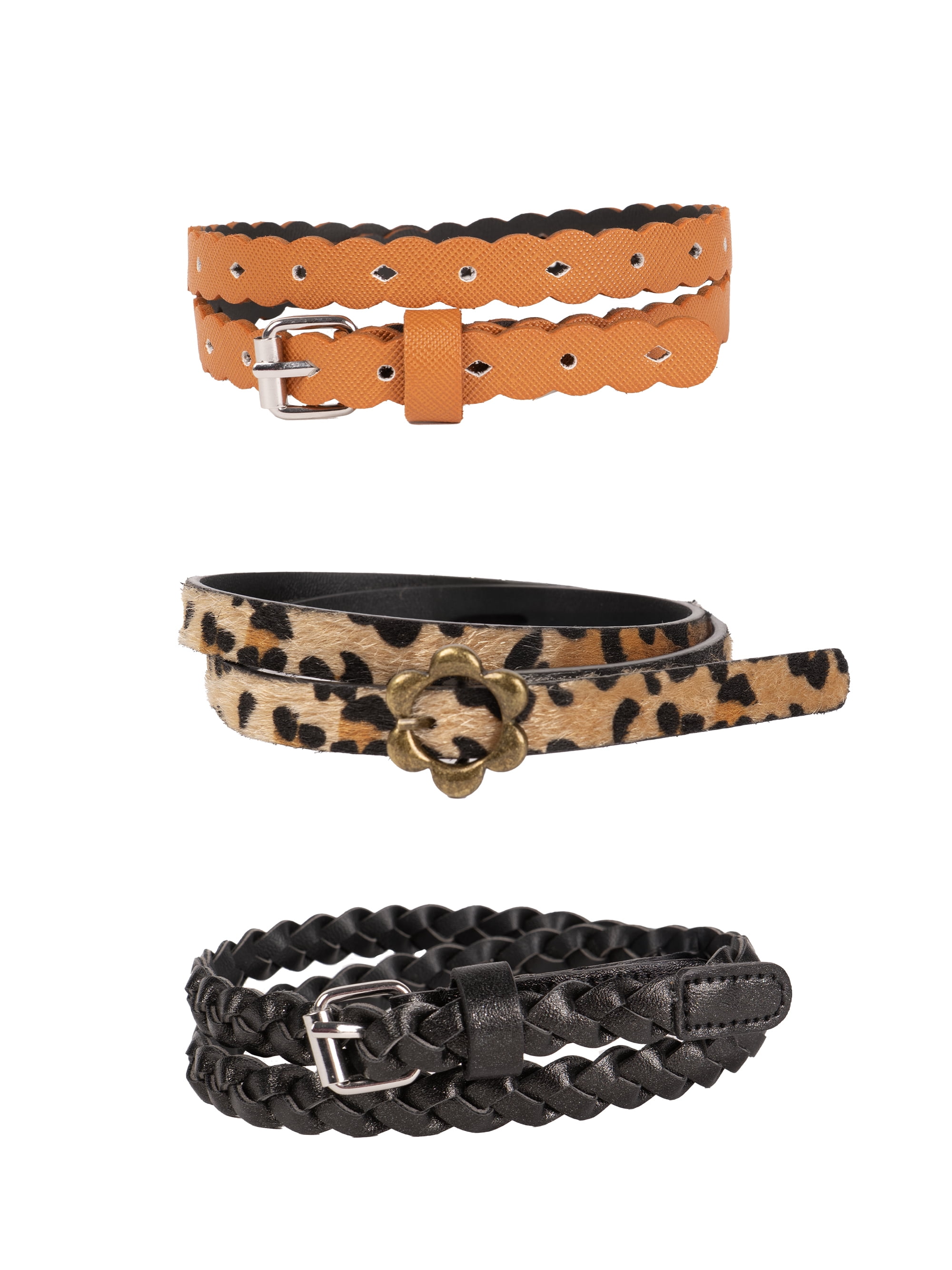 Wonder Nation Girls Fashion Belts, 3-pack, Sizes XS-XXL - Walmart.com