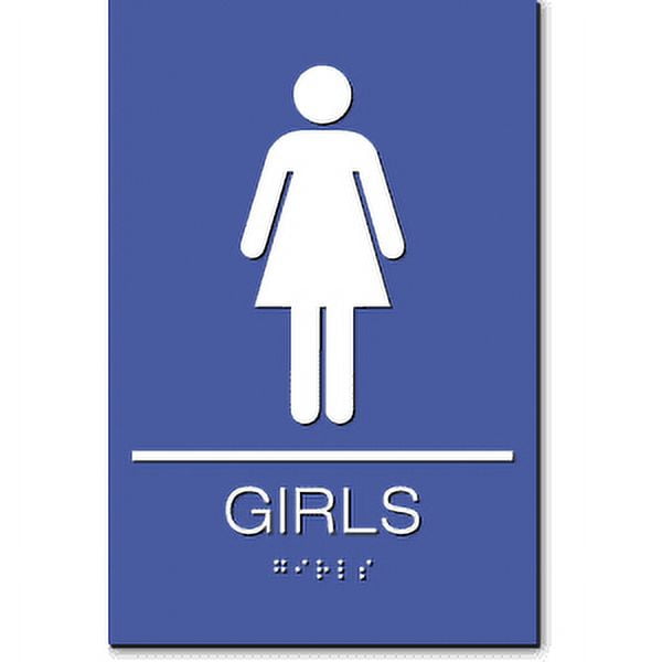 California GIRLS Restroom Wall Sign-Blue / White (1 Unit) - Walmart.com