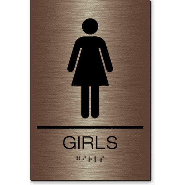 GIRLS Restroom Sign-Copper / Black (4 Units) - Walmart.com