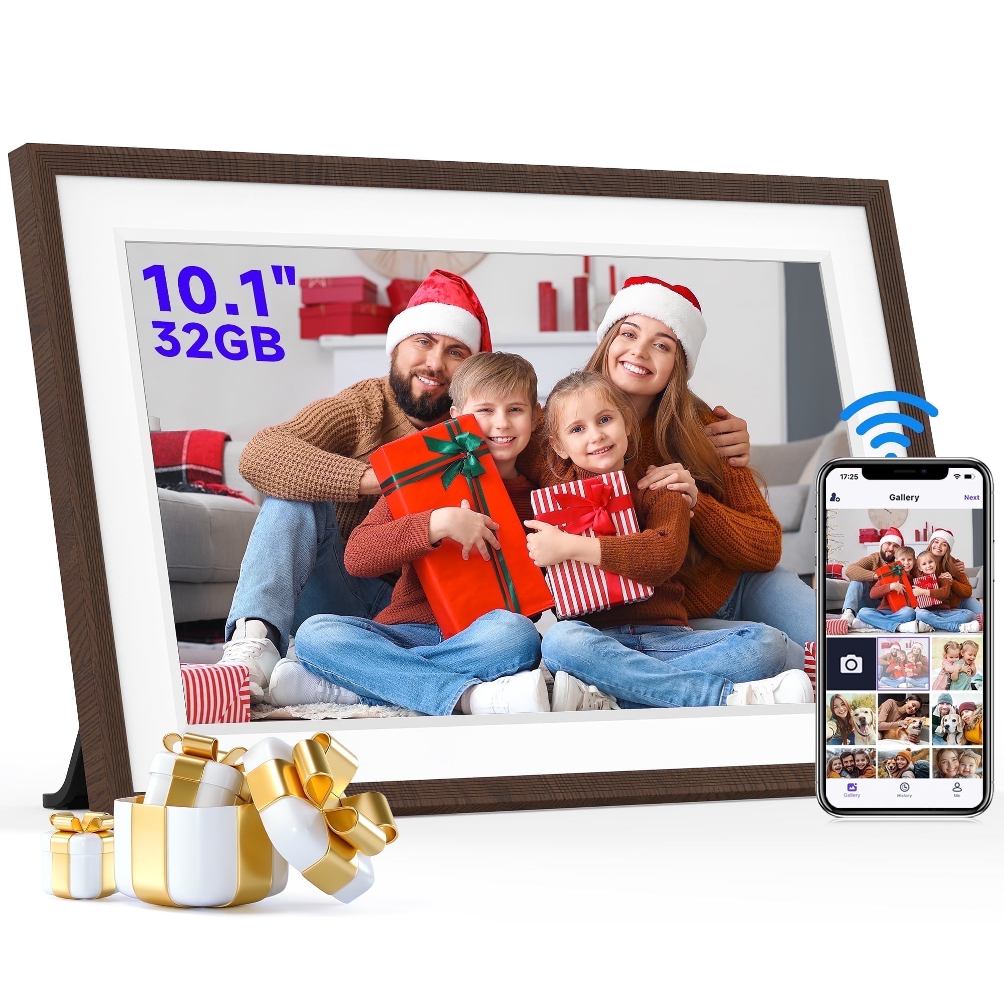 GIROOL Digital Picture Frame WiFi, 10.1" IPS Smart Touch Screen, 32GB Memory, Share Anywhere via ...