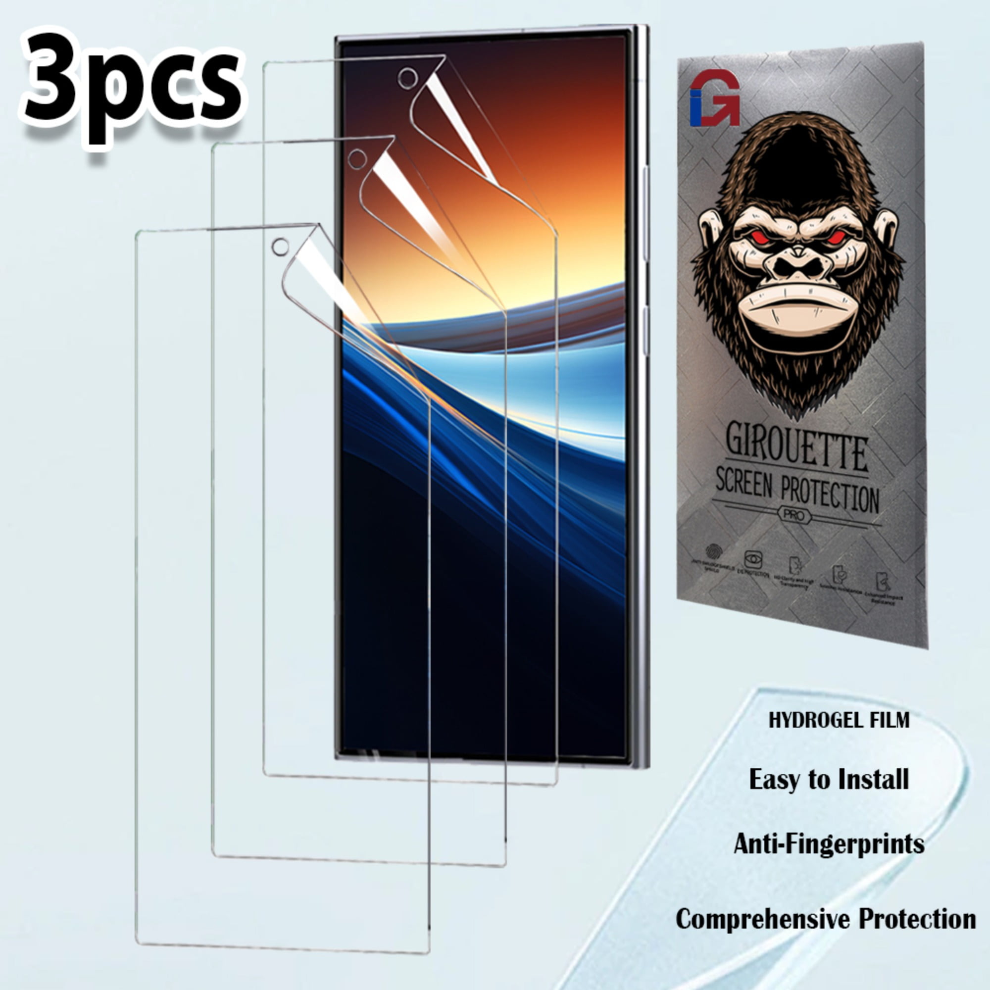 GIROUETTE [3 Packs] Screen Protector for Samsung Galaxy S24 Ultra/24 ...