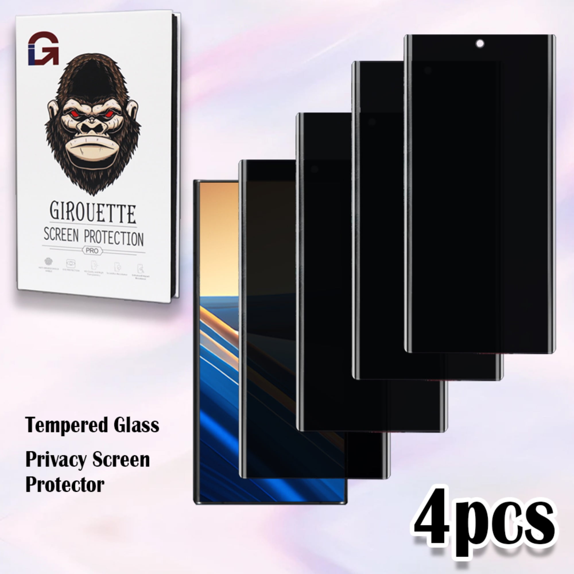 GIROUETTE [4 Packs] Tempered Glass Privacy Screen Protector For Samsung ...