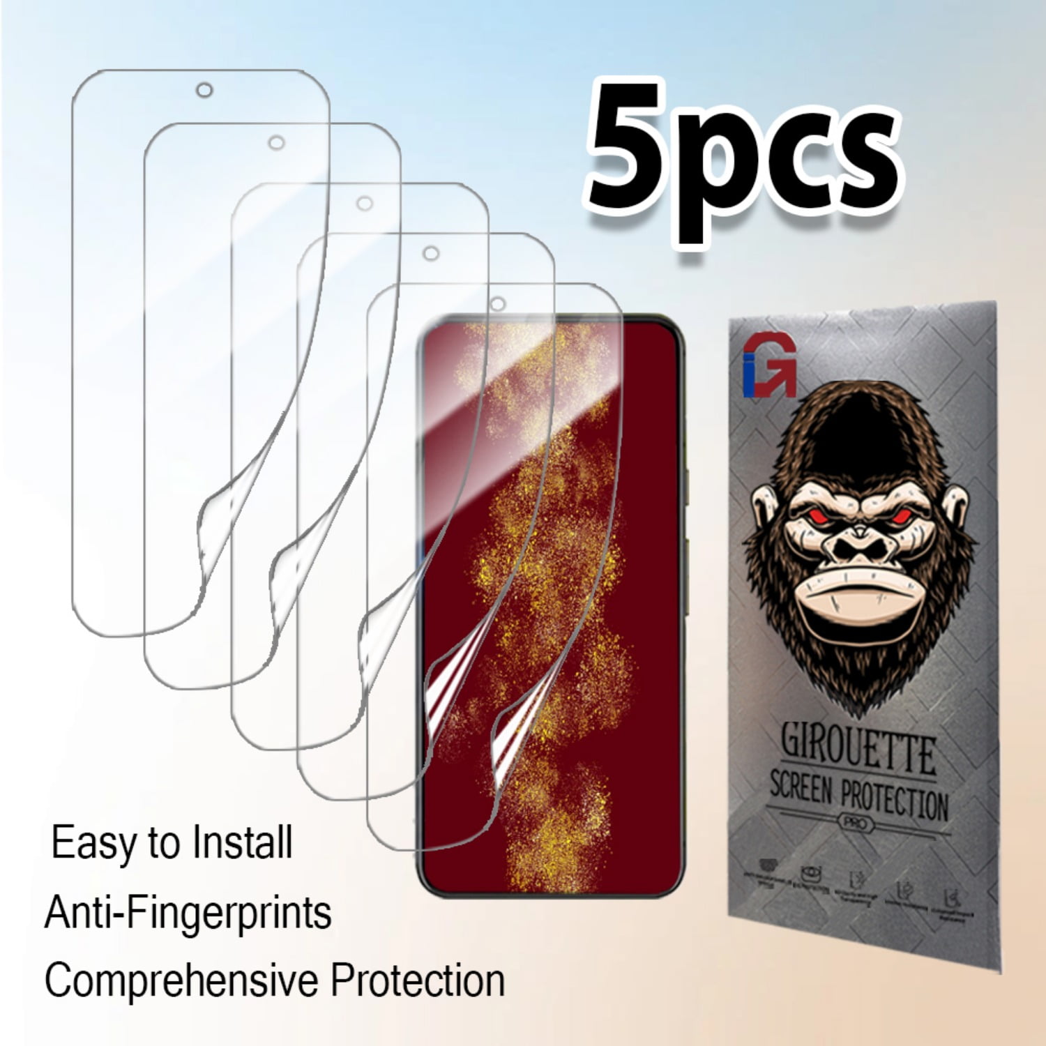 GIROUETTE [5 Packs] HD Screen Protector for Googler Pixel 8/Pixel 8A ...