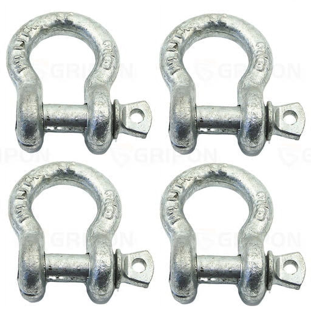 GIRPON (Pack of 4) 3/8-inch Galvanized Forged Steel Anchor Shackle with ...