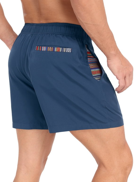 SURF CUZ Quick Dry Men's Swimwear: 5 Inch Swim Trunks with Compression ...