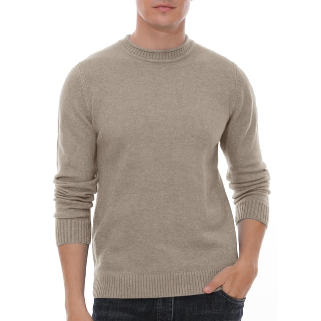GIRUNS Men's Casual Crewneck Sweater - Soft Acrylic Blend, Classic ...