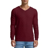Berlioni Italy Men's Slim Fit Microfiber V-Neck Dress Pullover Sweater ...
