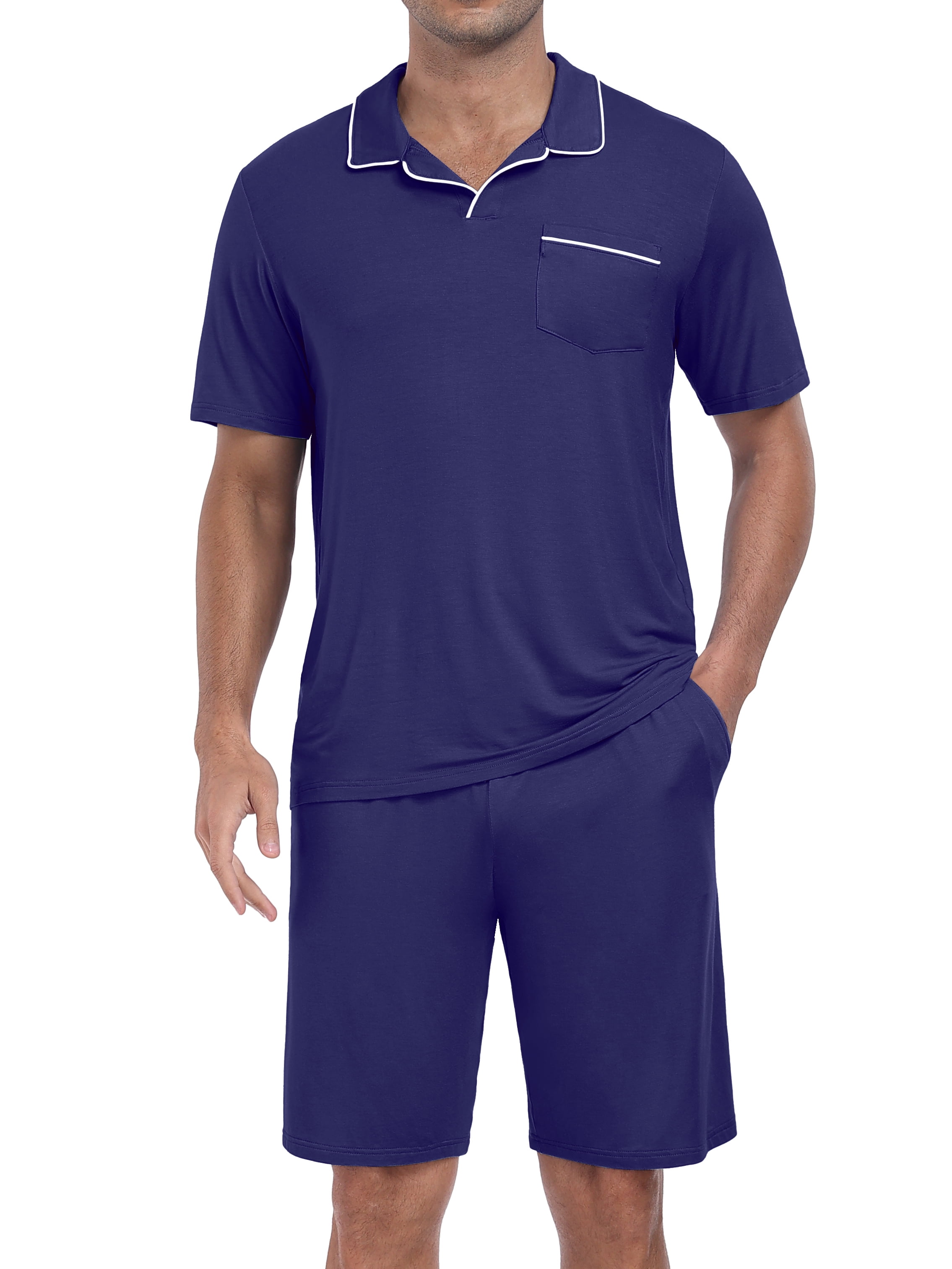 GIRUNS Mens Pajamas Sets Summer Sleepwear Modal Soft Loungewear Short ...