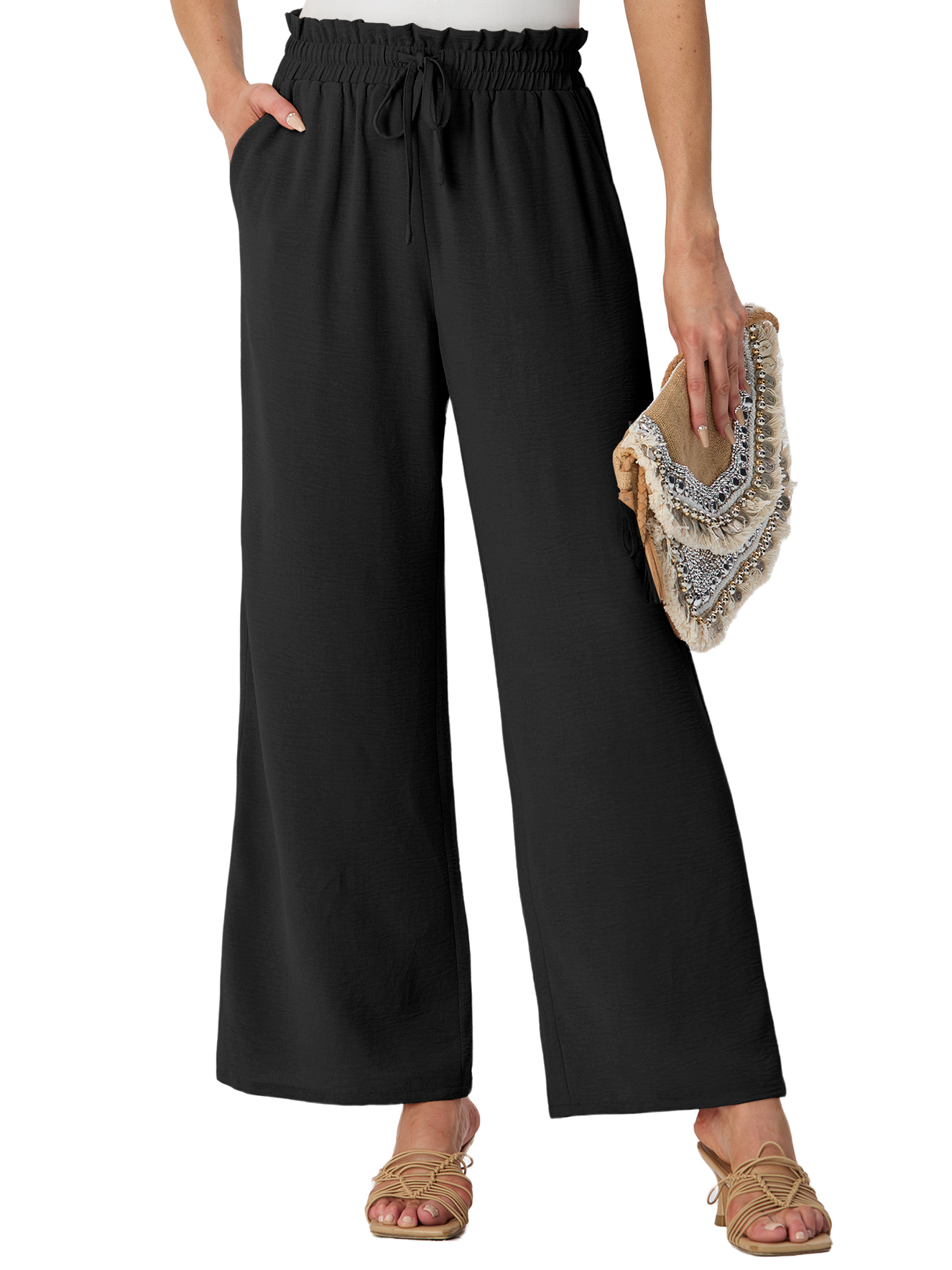 YUNAFFT Women High Waist Casual Wide Leg Long Pants Women's Color High ...