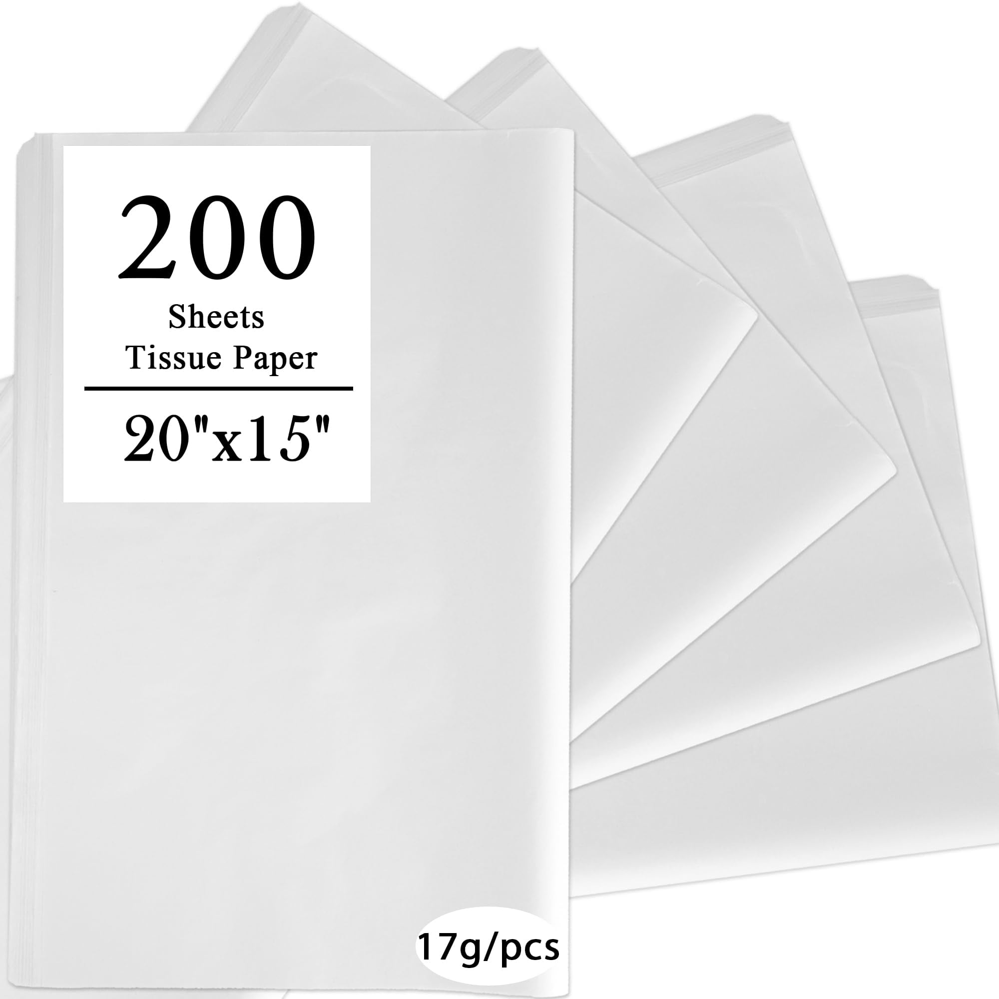 Gitmiws 200 Sheets White Tissue Paper Bulk 20x15 White T Tissue Paper For T Bags