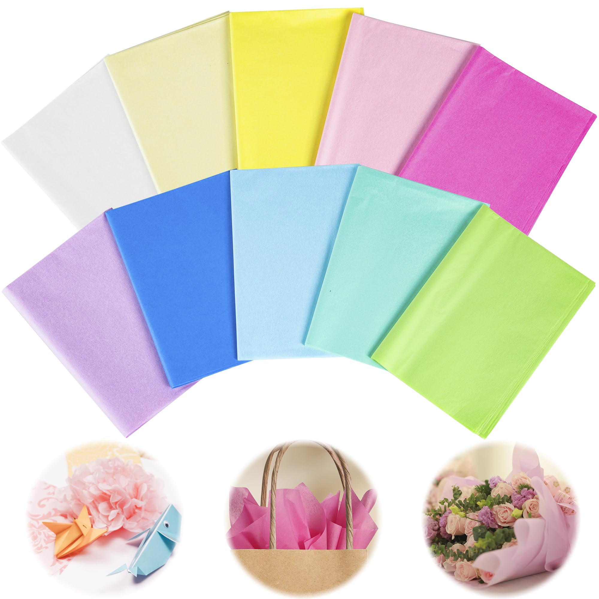GITMIWS 80 Sheets Pastel TSF6 Tissue Paper for Gift Bags, 20''x20 ...