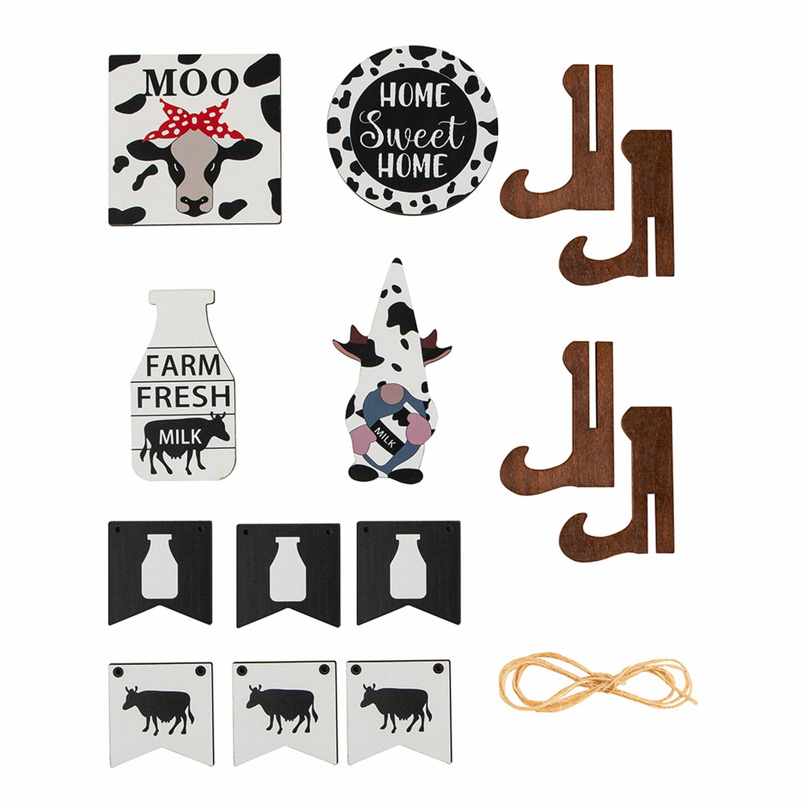 GIUHUIZ Cow Themed Home Desktop Layout Props Layered Trays Decorations ...