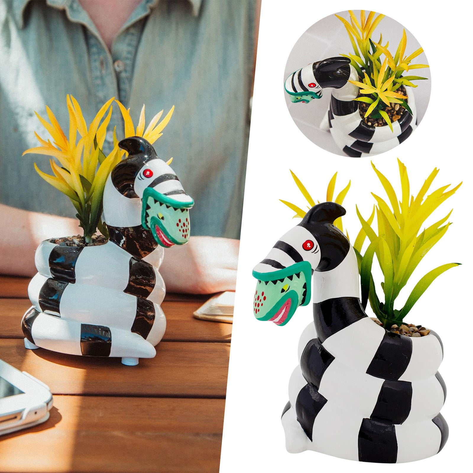 GIUHUIZ Halloween Exclusive Sandworm 6 Inch Ceramic Planter With ...