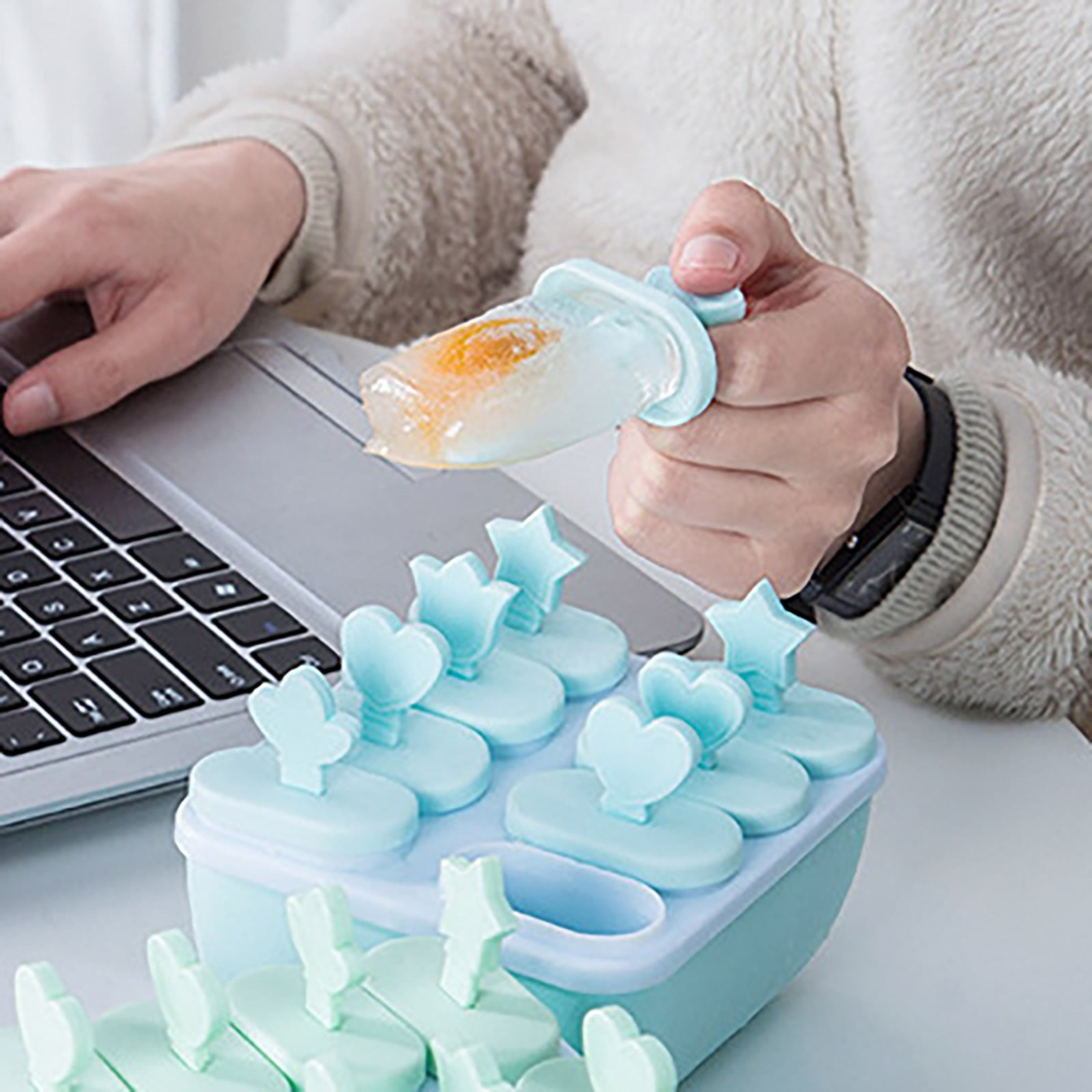 GIUHUIZ Ice Cream Mold DIY Homemade Popsicle Mold Ice Cream Cake Mold ...