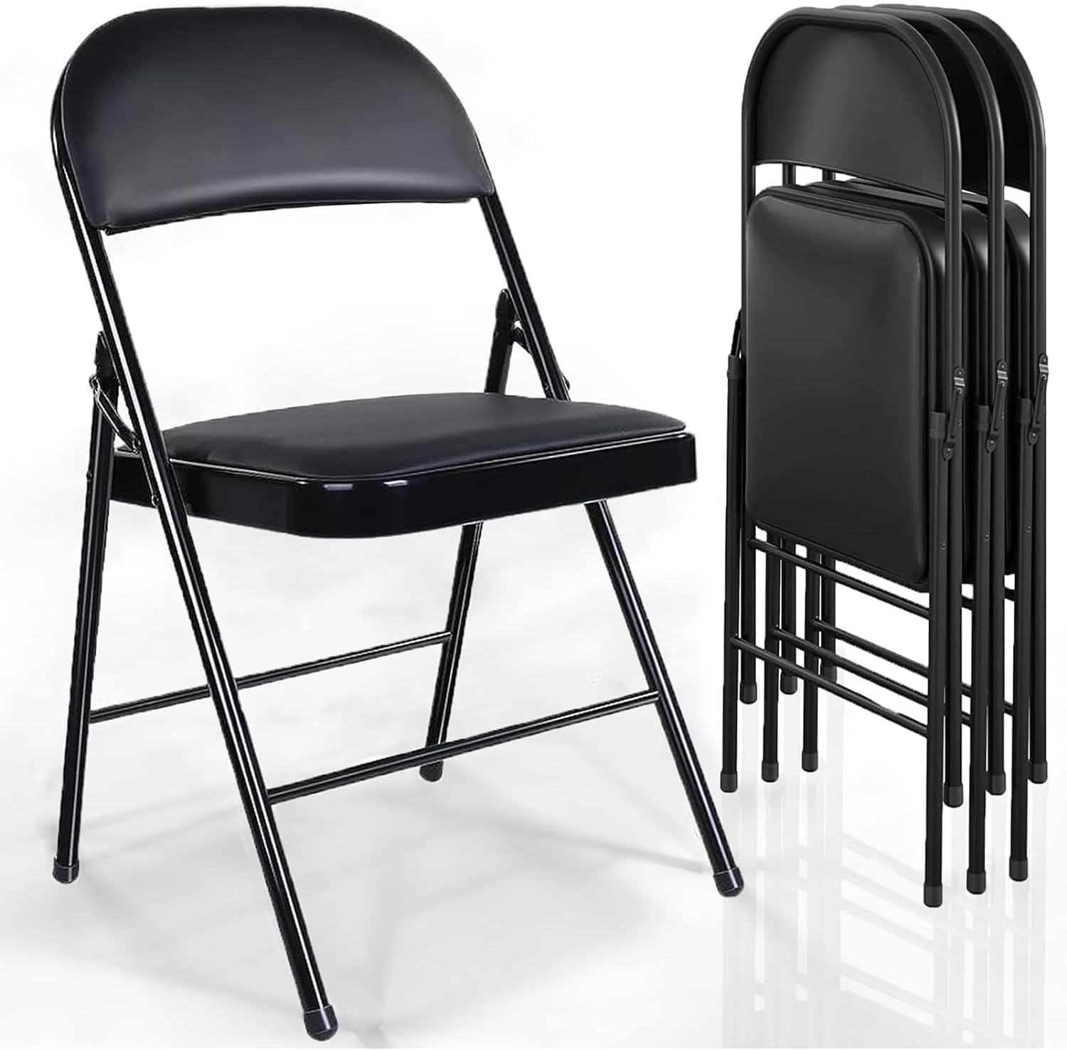GIVIMO 4 Pack Folding Chair, Set Of 4, Black - Walmart.com