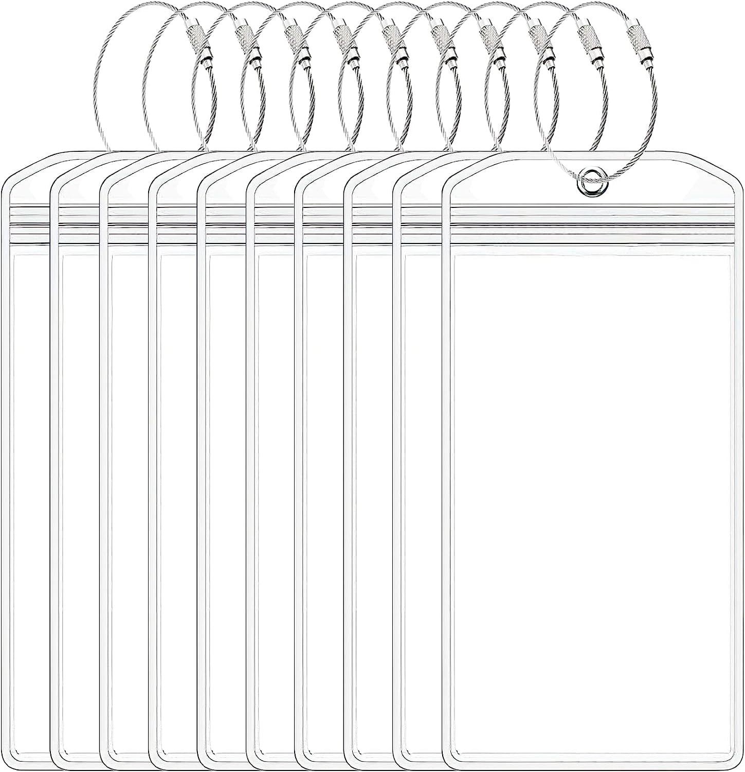 GIXUSIL 10 Pack Cruise Luggage Tags Holder with Zip Seal & Steel Loops ...