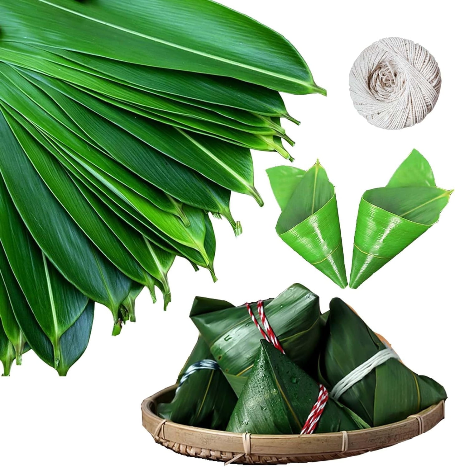 GIXUSIL 100 Pcs Fresh Banana Leaves(13.5 in L x 3.2 in W )，Sushi Bamboo Leaf，Fresh Banana Leaves ...