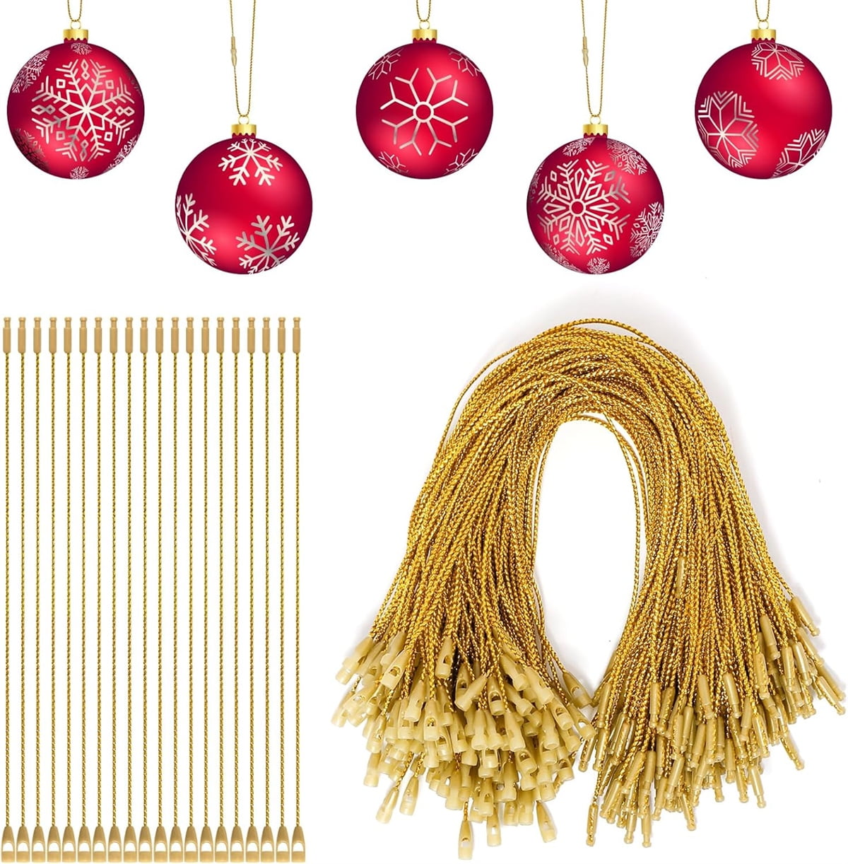 GIXUSIL 100 Pieces Christmas Ornament String Hangers, 8 in Metallic ...