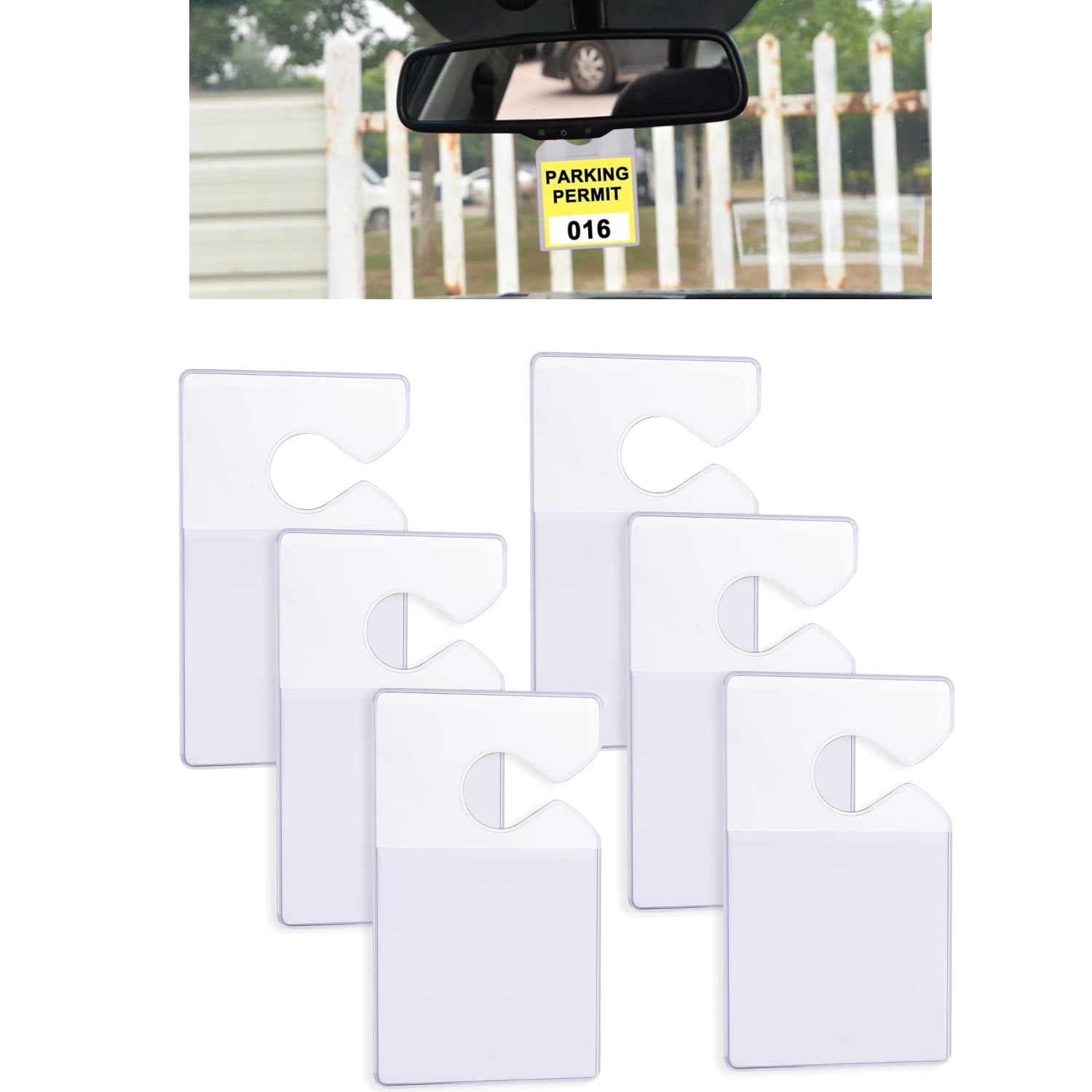 GIXUSIL 10Pcs Clear Parking Permit Holder, Durable Car Vertical Parking ...