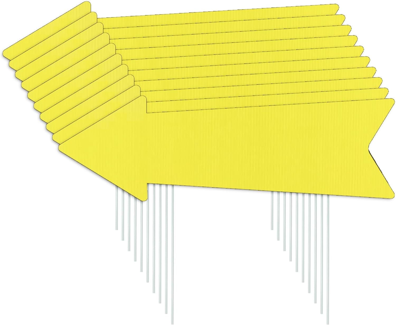 GIXUSIL 10Pcs Yellow Arrow Signs with Stakes 16 x 5 Inches,This Way ...