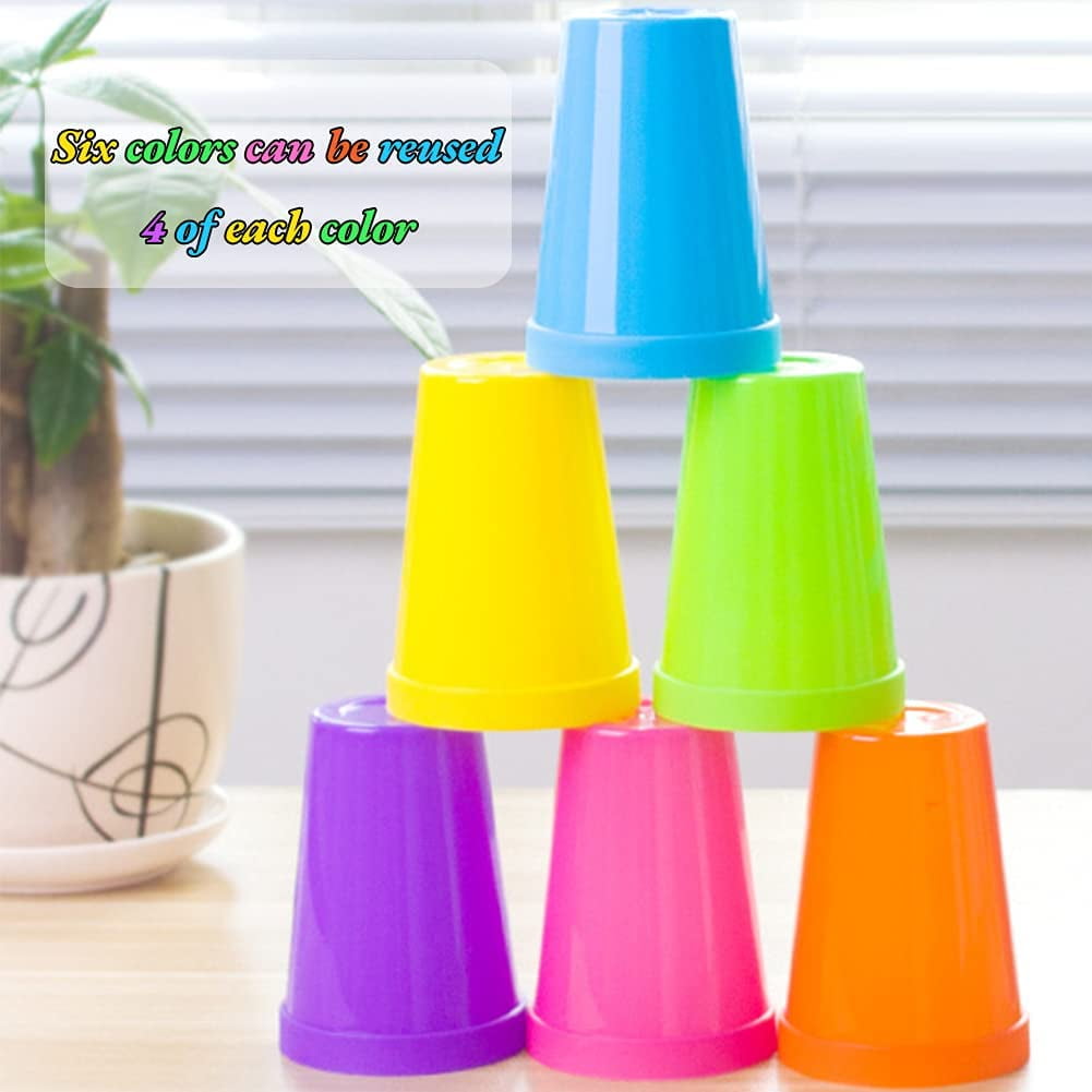 GIXUSIL 10oz/200ml Plastic Kids Cups,Unbreakable Juice Tumblers,Toddler ...