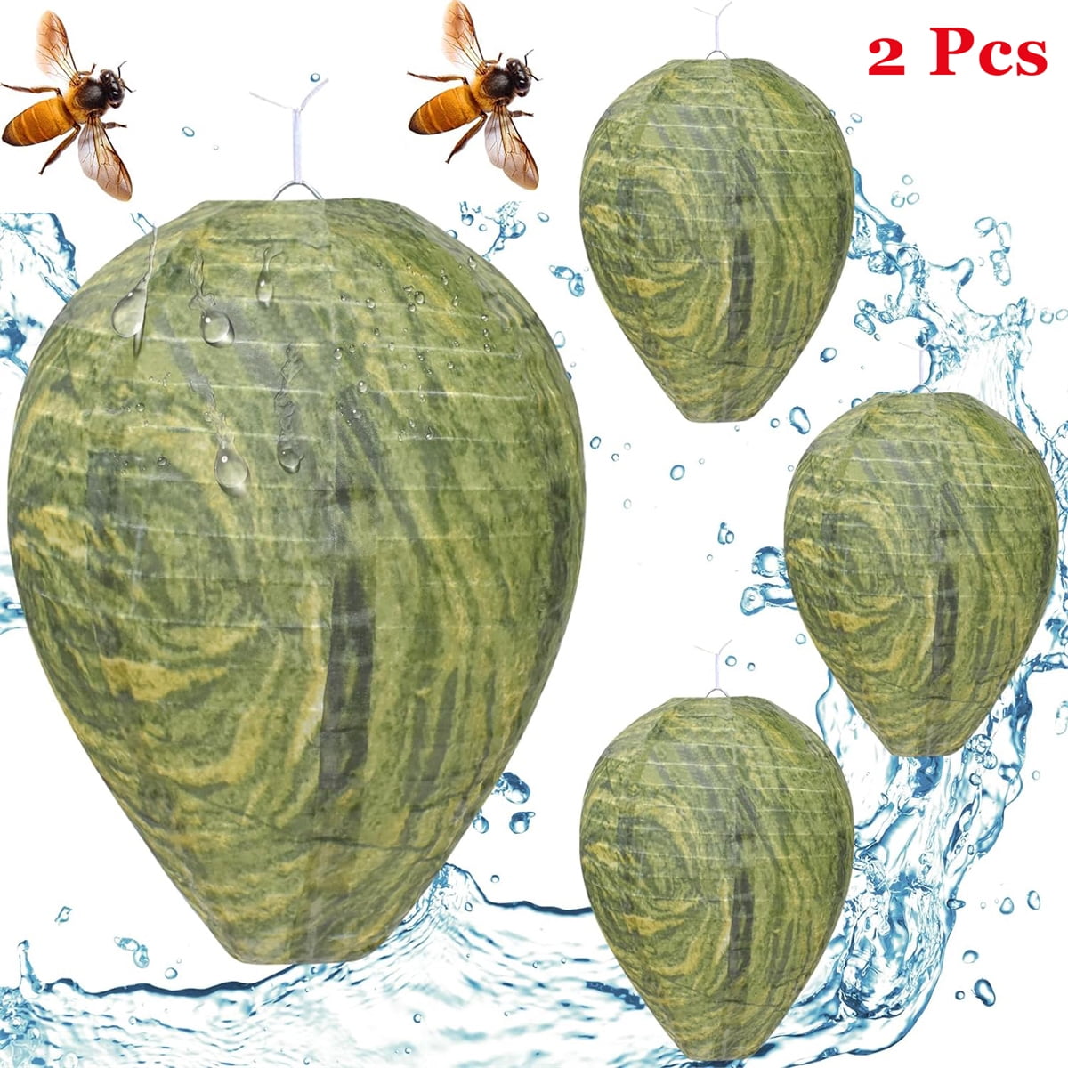 GIXUSIL 2 Pack Wasp Nest Decoy, Upgrade Hanging Lantern Waterproof Wasp ...