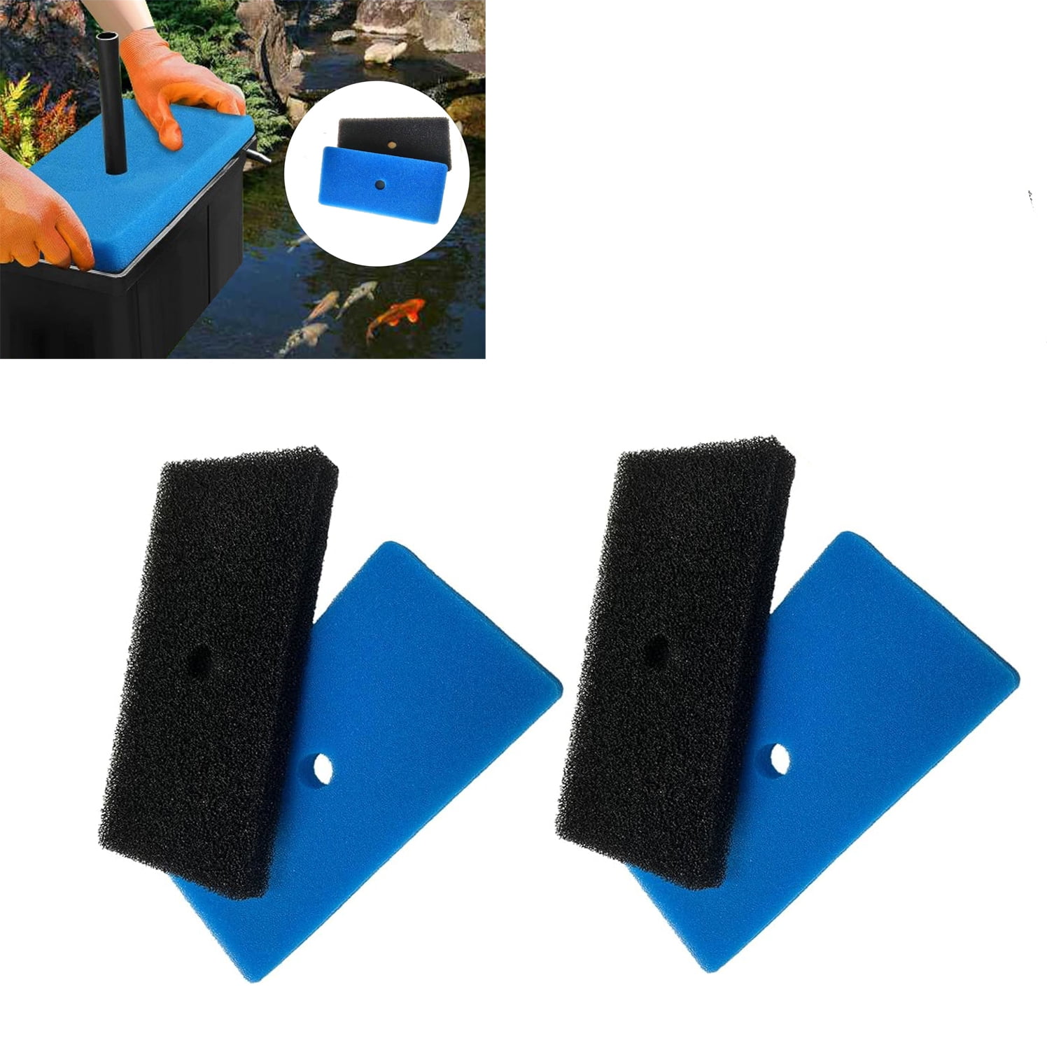 GIXUSIL 2 Sets Replacement Pond Filter Pads for Outdoor Ponds - Coarse ...