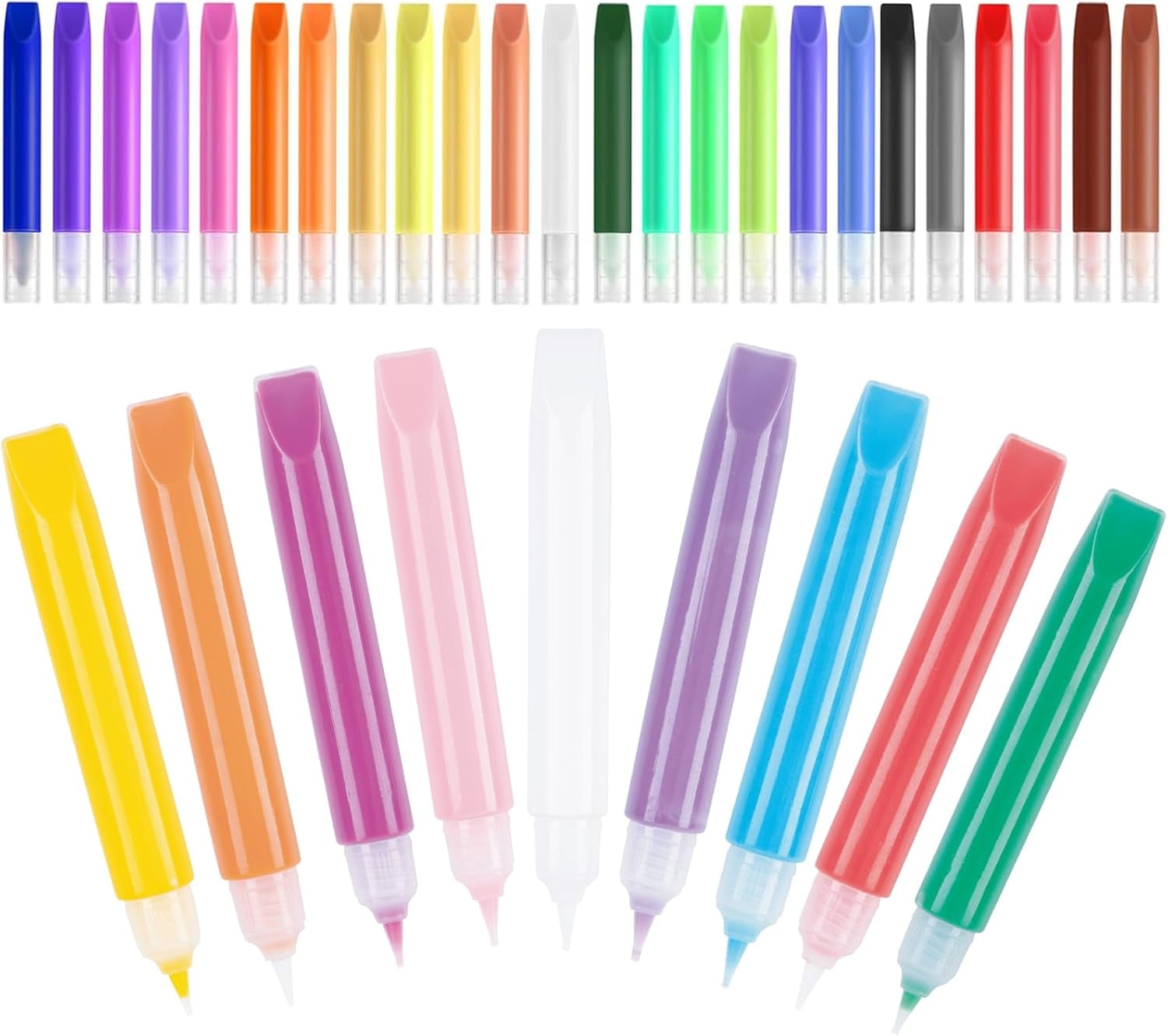GIXUSIL 24Pcs Suncatcher Paint Pens Bulk DIY Stained Glass Paint Window ...