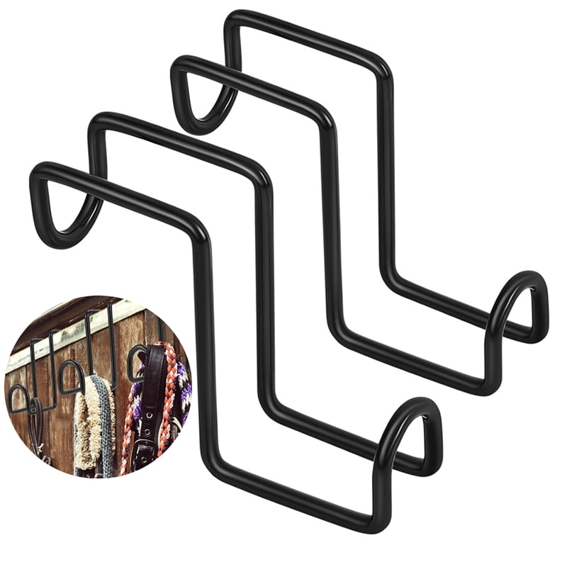 GIXUSIL 2Pcs 4" Heavy Duty Metal Stall Hook - Over The Rail Bridle ...