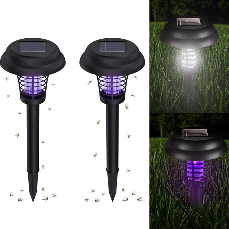 GIXUSIL 2Pcs Multi-Use LED Solar Insect Light - Weatherproof Mosquito ...
