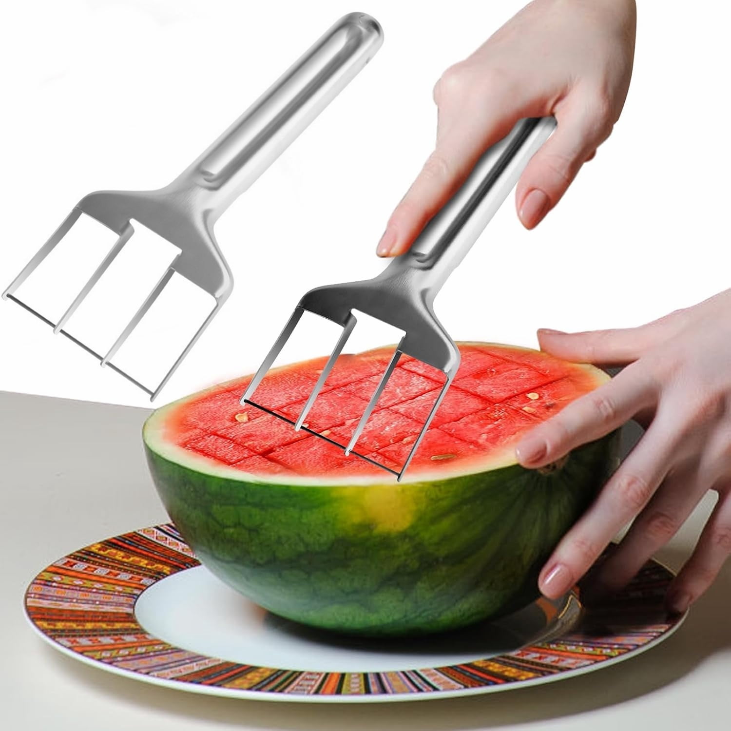 GIXUSIL 2Pcs Watermelon Slicer Cutter Tool- Watermelon Fork Slicer ...