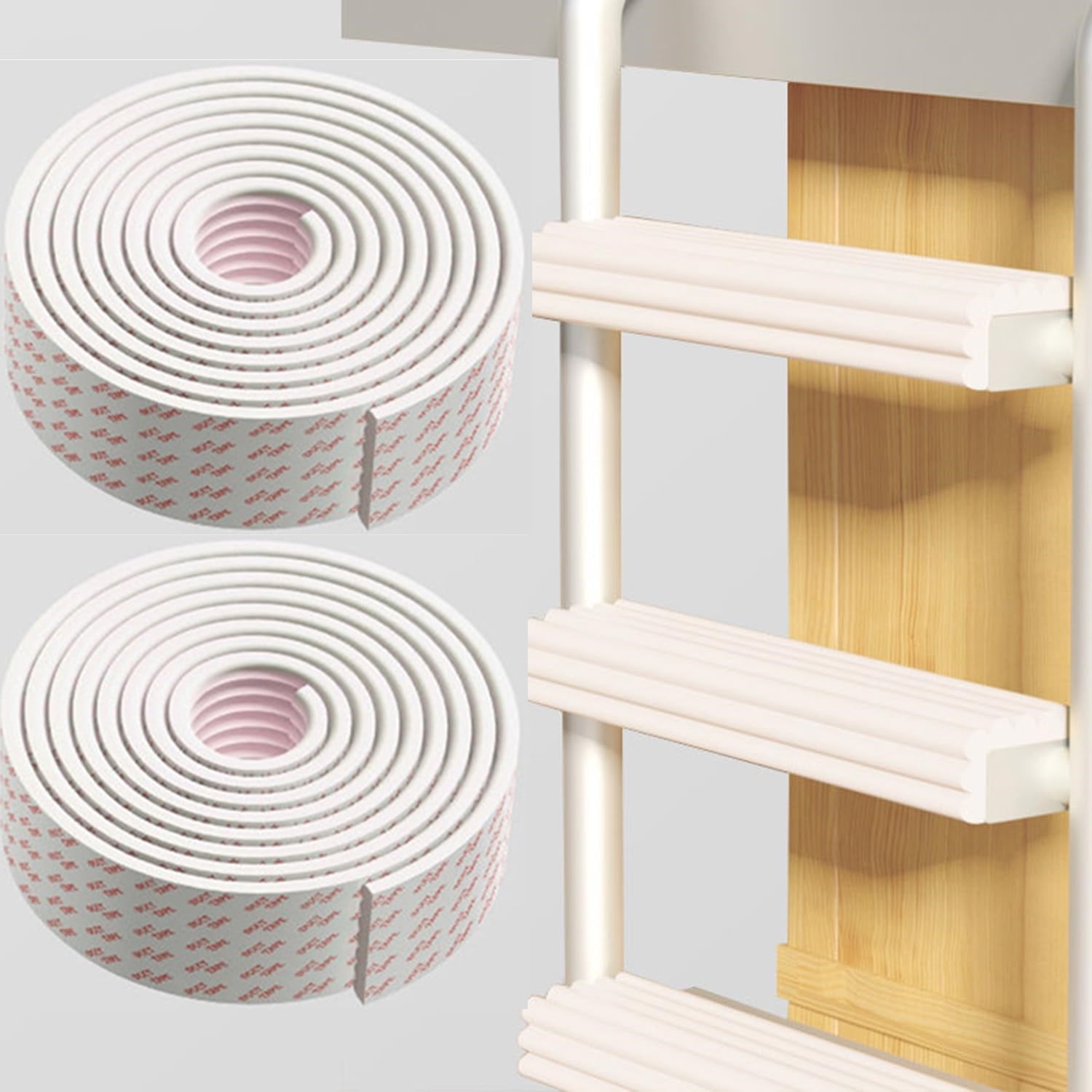 GIXUSIL 2Roll 6.6 Ft Beige Bunk Bed Ladder Pads Soft Ladder Pads with ...