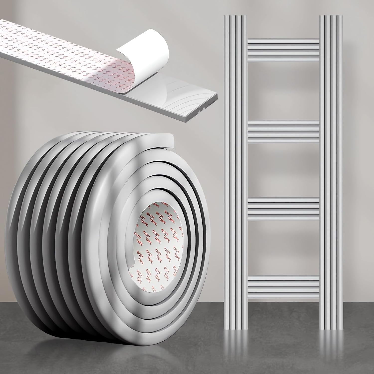 GIXUSIL 2Roll 6.6 Ft Grey Bunk Bed Ladder Pads, Soft Corner Protectors ...