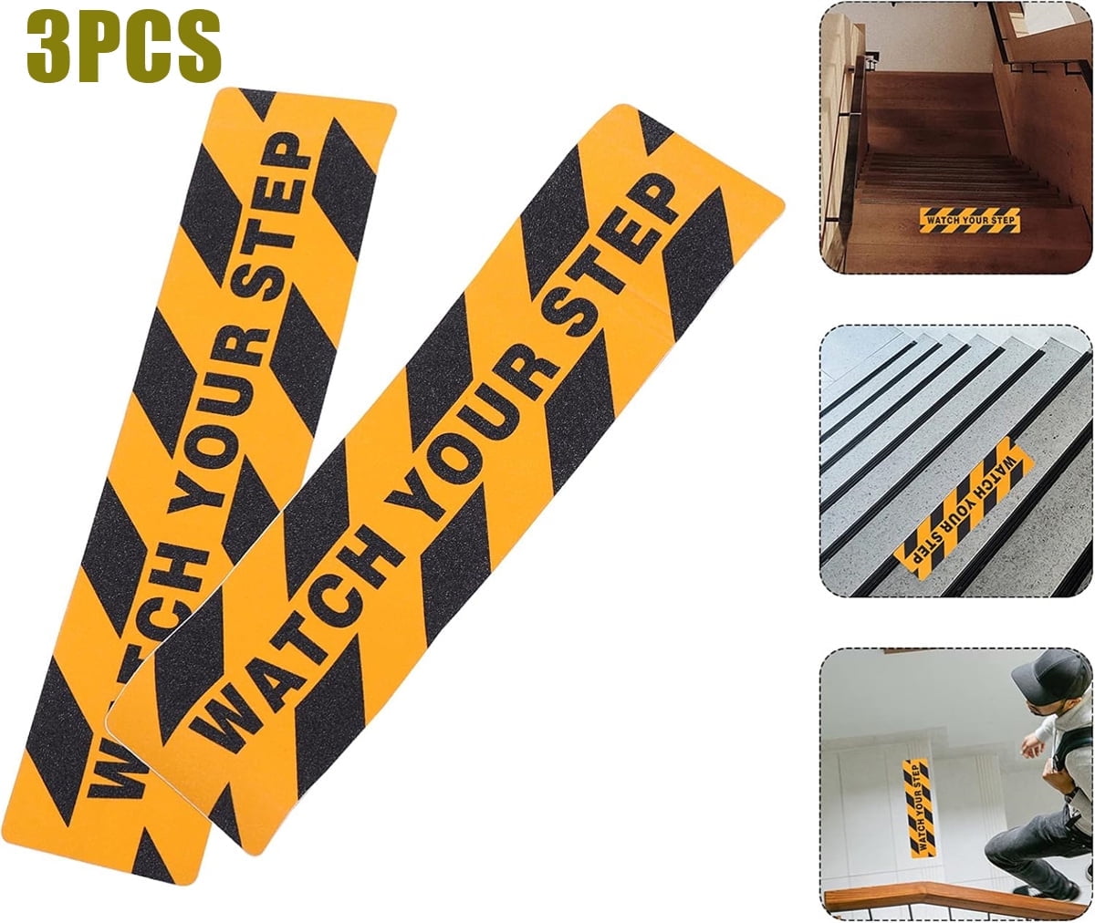 GIXUSIL 3 Pcs Watch Your Step Vinyl Stickers, 6 x 24 inches Watch Your ...