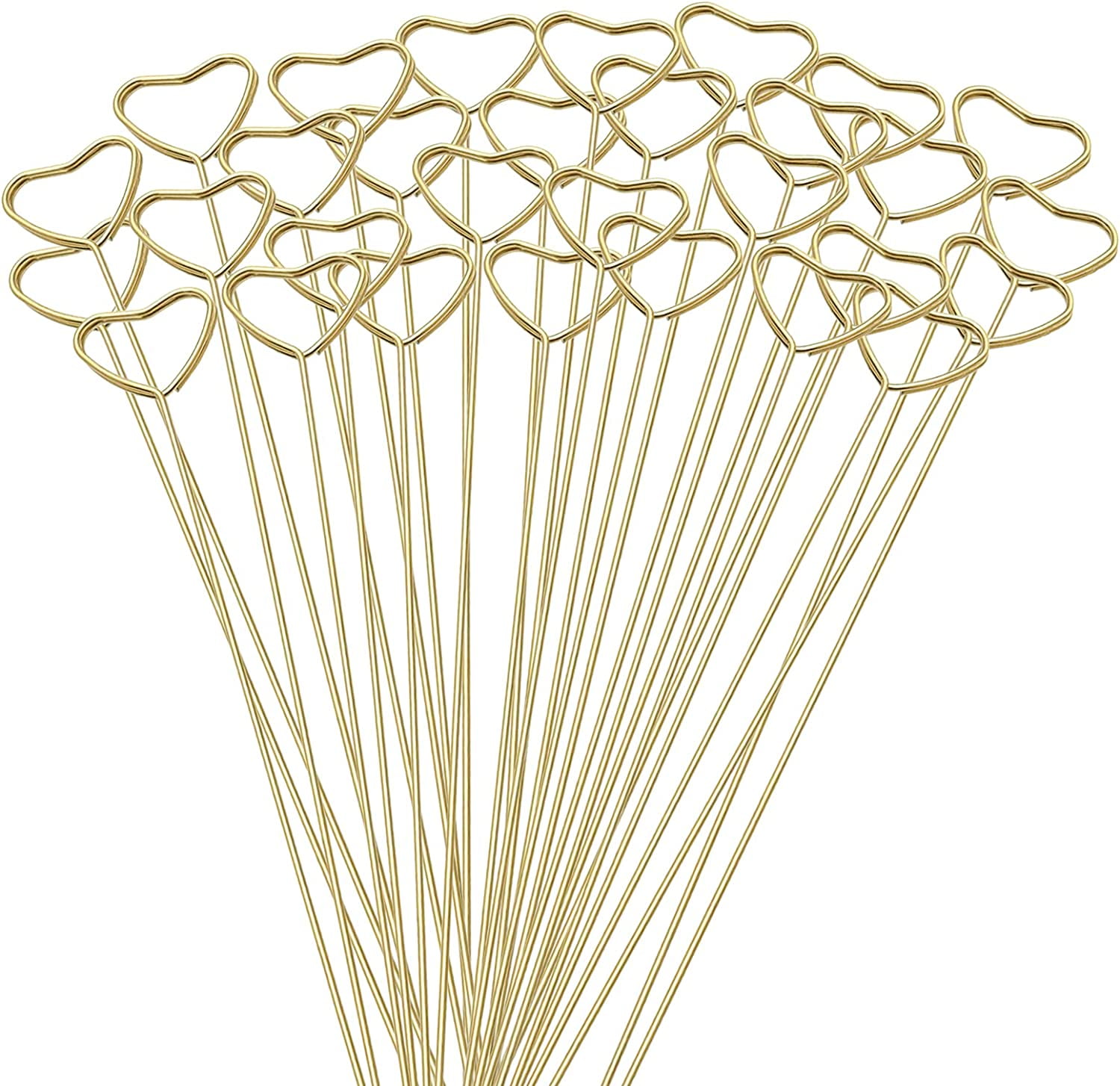 GIXUSIL 30Pcs Metal Wire Floral Place Card Holder Pick（Love） 13.5 Inch ...