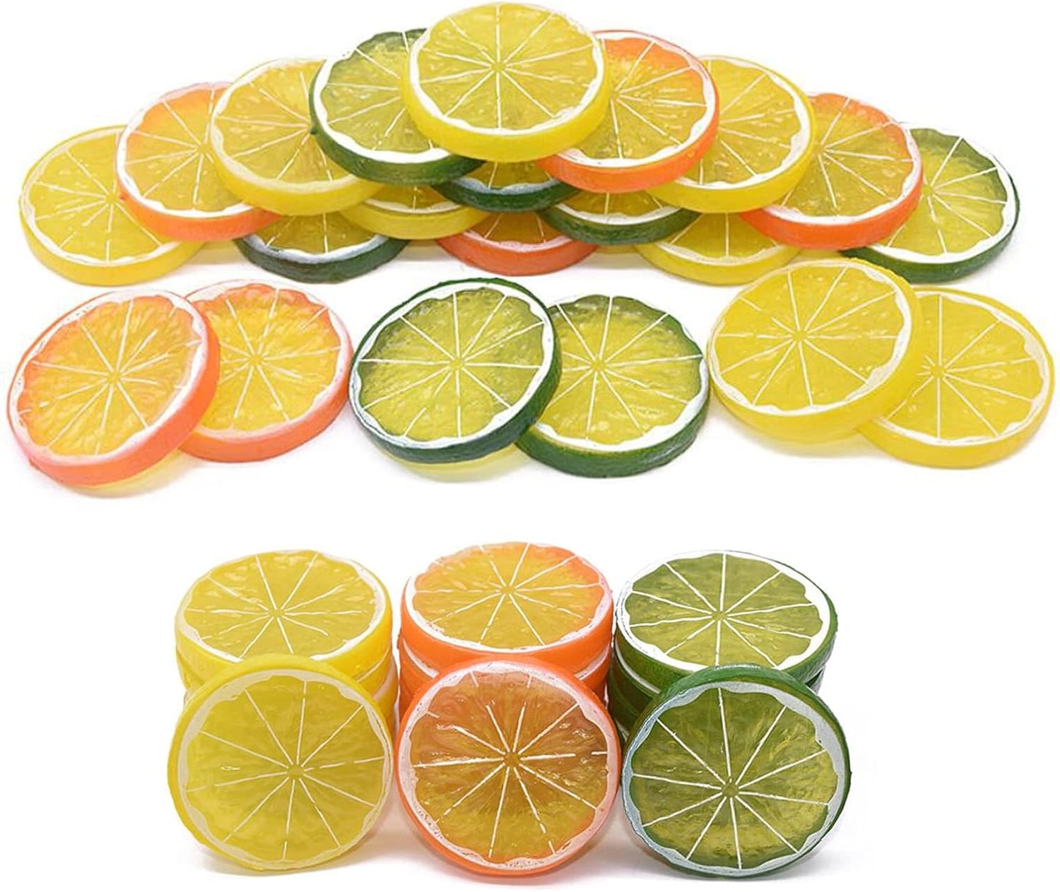GIXUSIL 30Pcs Simulation Lemon Slices,Realistic Lemon Slices Plastic ...