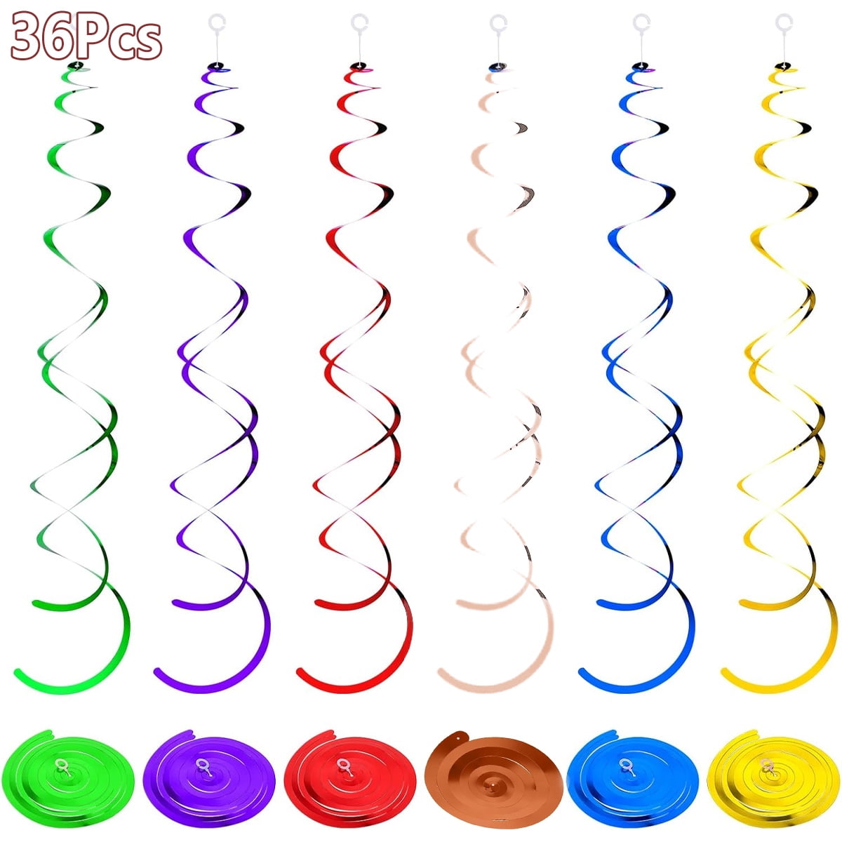 GIXUSIL 36 Pcs Colorful Hanging Swirl Party Decorations, Ceiling ...
