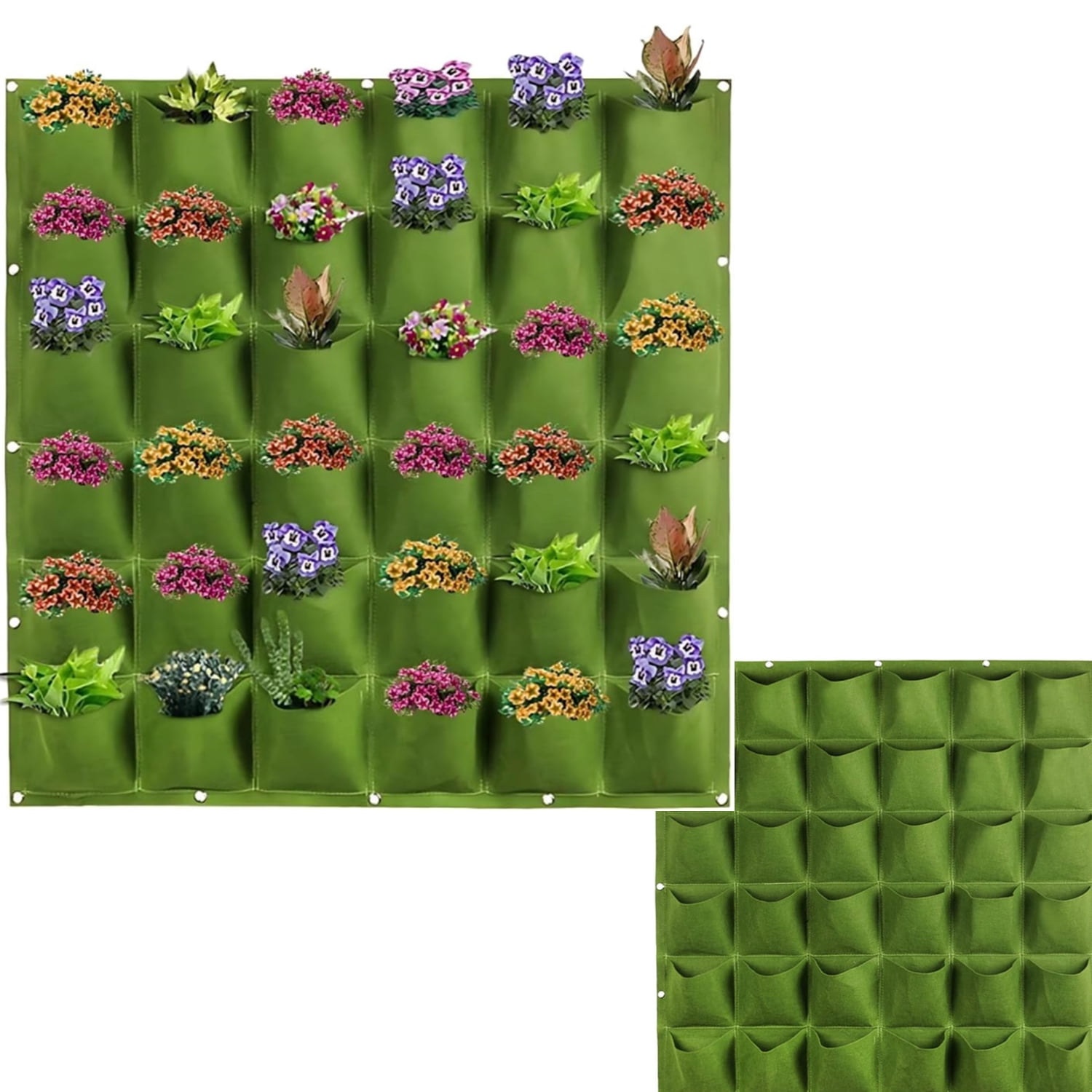 GIXUSIL 36 Pockets Green Garden Vertical Planter Multi Pocket Wall ...
