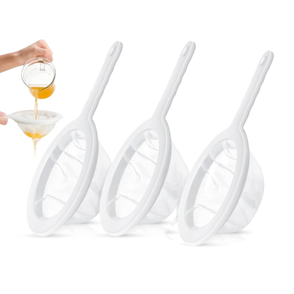 GIXUSIL 3Piece Ultra Fine Mesh Strainer Nylon Food Juice Strainer ...