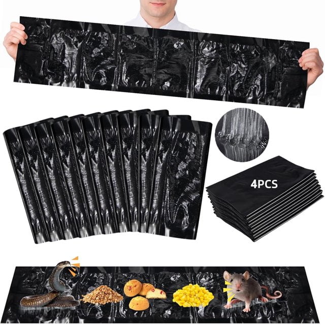 GIXUSIL 4 Pack Strong Sticky Mouse Glue Traps, 47" x 11"Anti Tear Rats ...