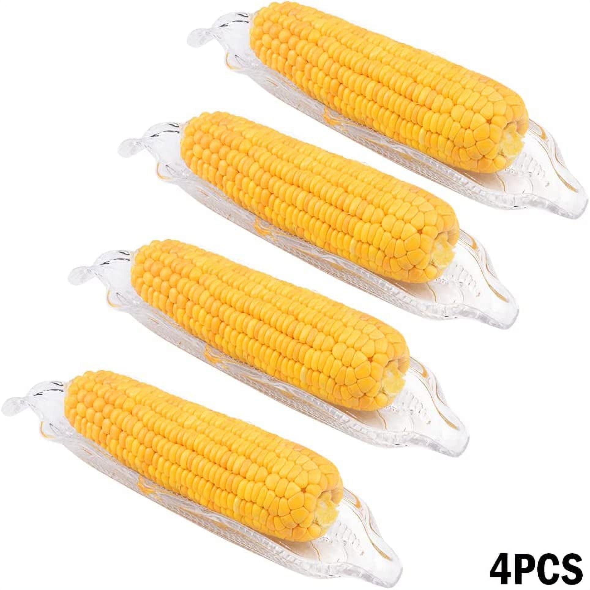 GIXUSIL 4 Packs Plastic Corn Trays Transparent Service Tray Corn Dish ...