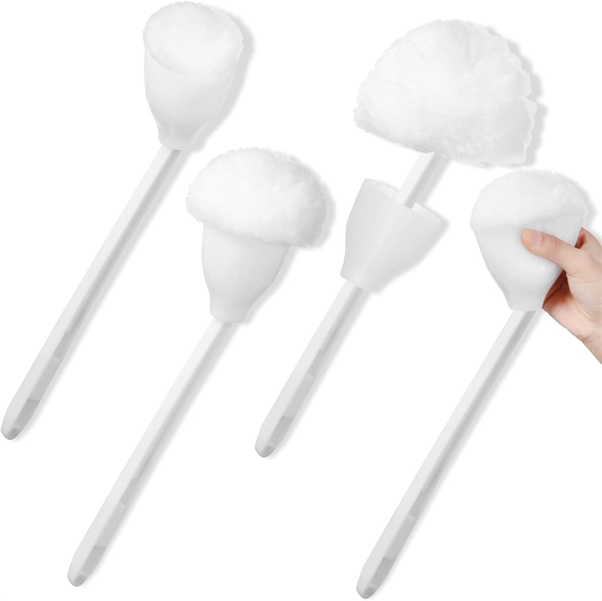 GIXUSIL 4 Pcs Soft Swab Toilet Mop, Toilet Bowl Mop, Toilet Bowl Brush ...