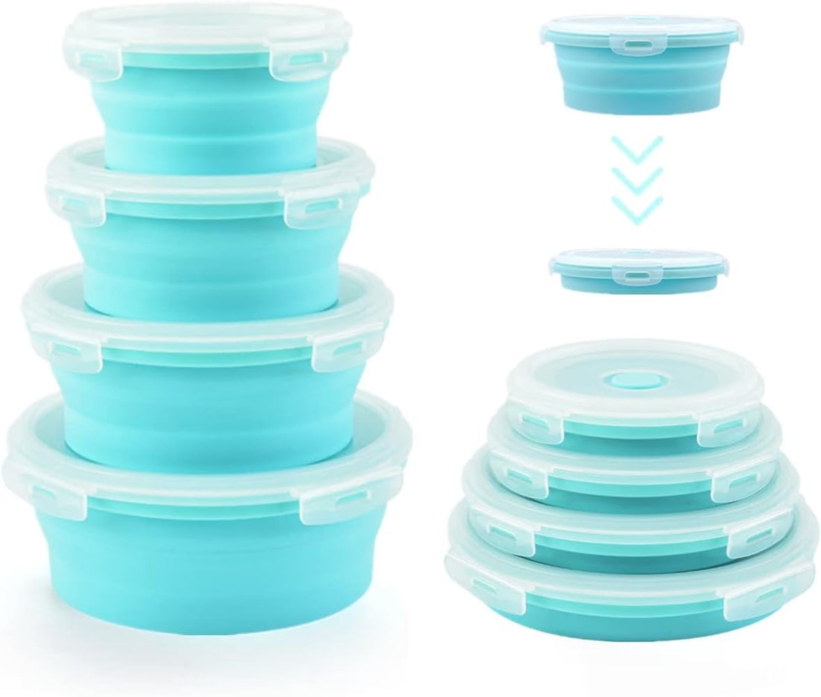 GIXUSIL 4Pcs Collapsible Food Containers, Collapsible Lunch Box Bowls ...