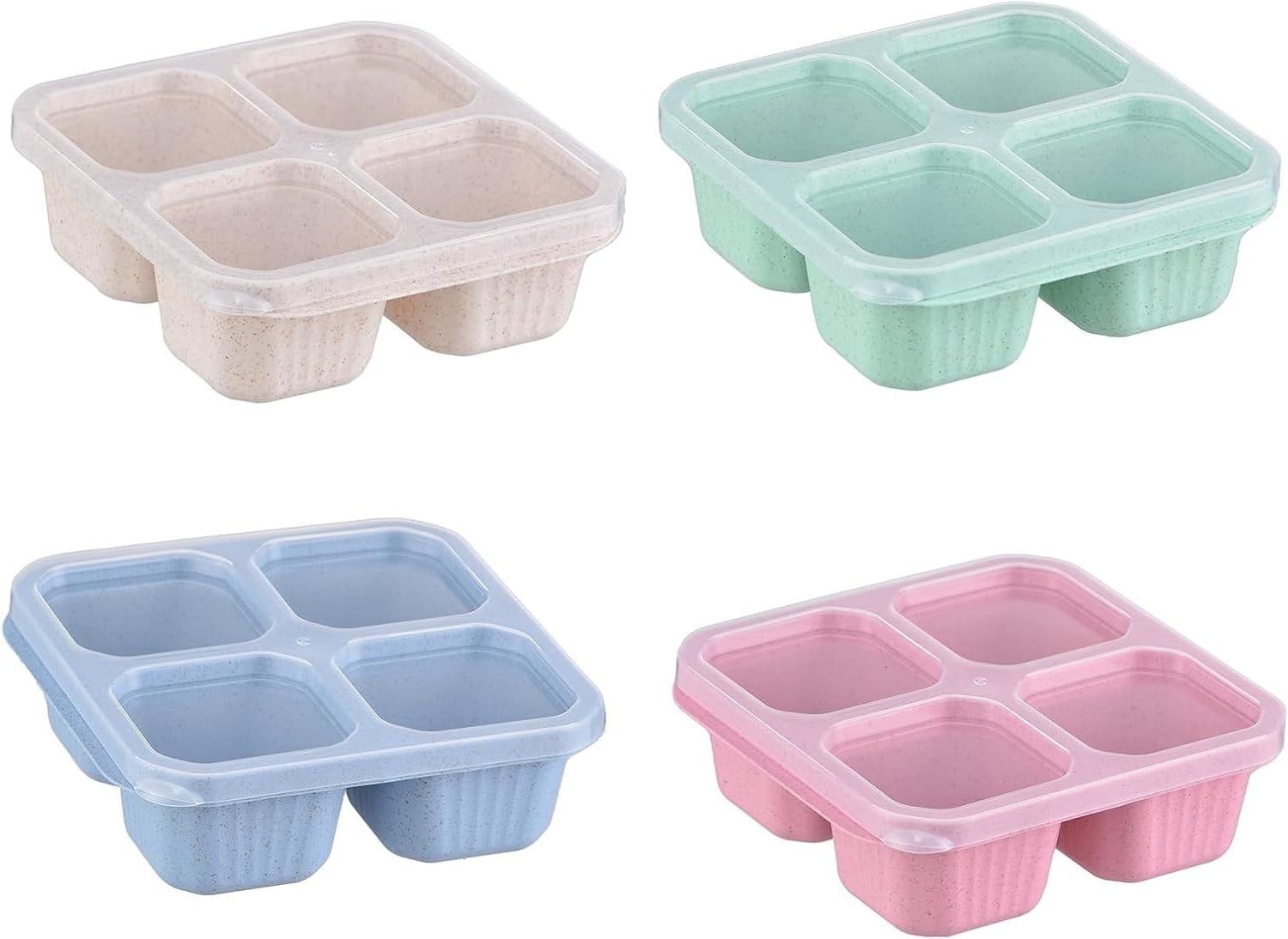 GIXUSIL 4Pcs Multi-color Bento Snack Box,4 Compartment Food Storage ...